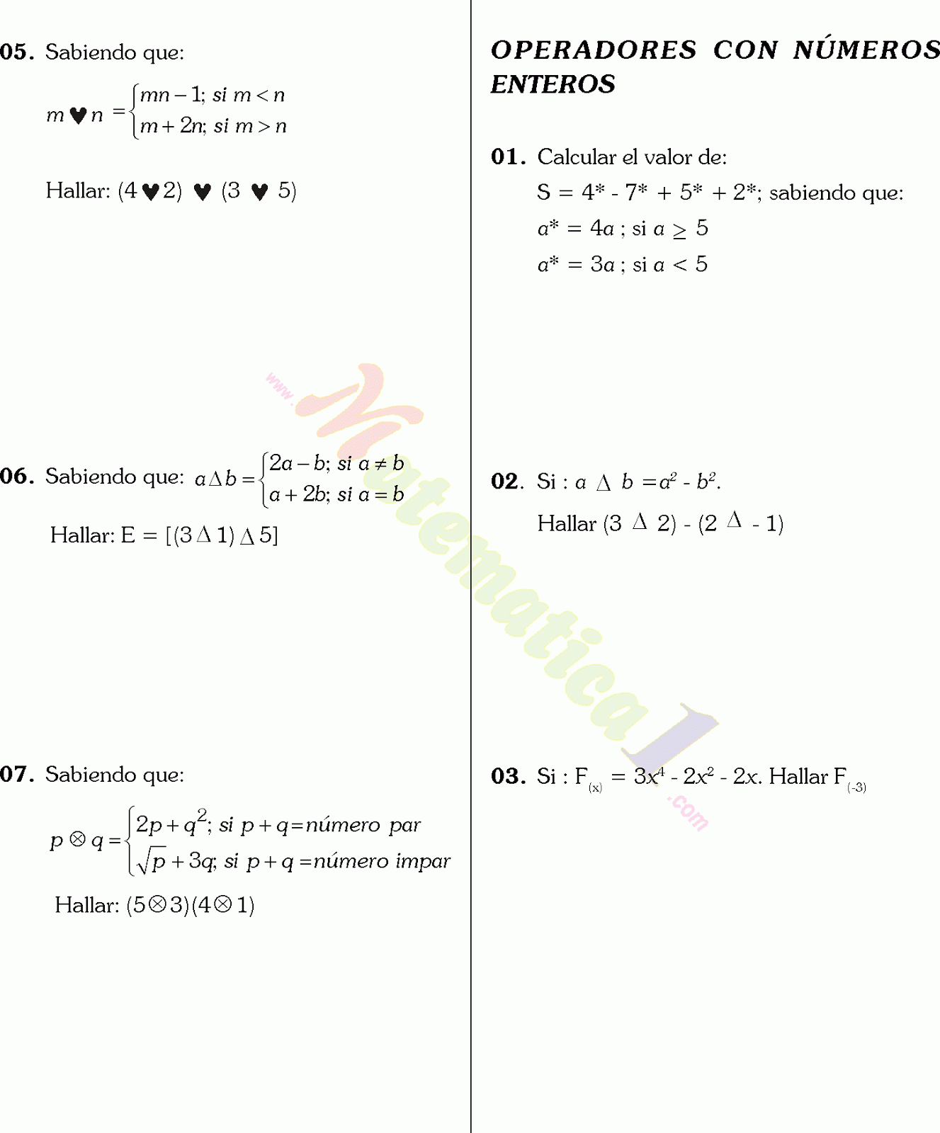 OPERADORES MATEMÁTICOS EJERCICIOS RESUELTOS DE PRIMARIA 6 PDF