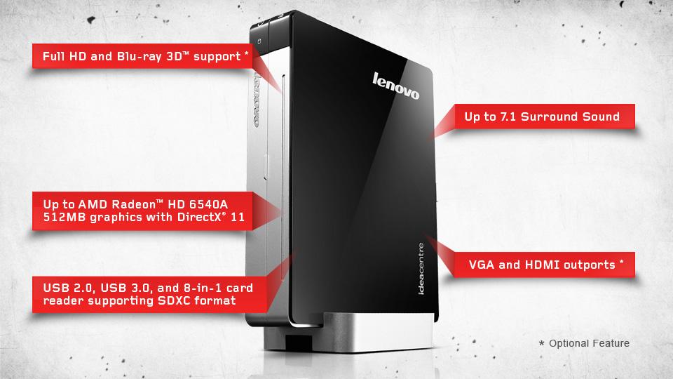 Lenovo IdeaCentre Q180 World's Smallest Fully-Functional Desktop PC ...