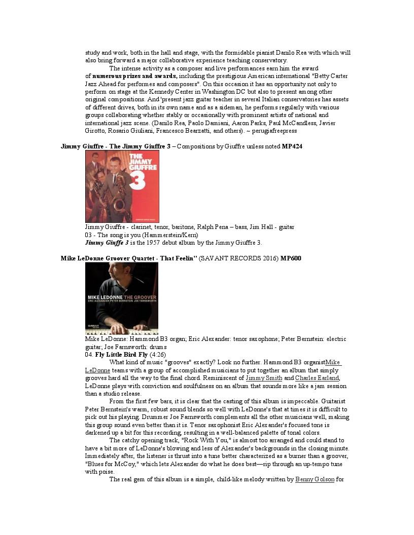 Republic of Jazz: Playlist for Tom Ossana / Dane Brewer – The Thin Edge ...