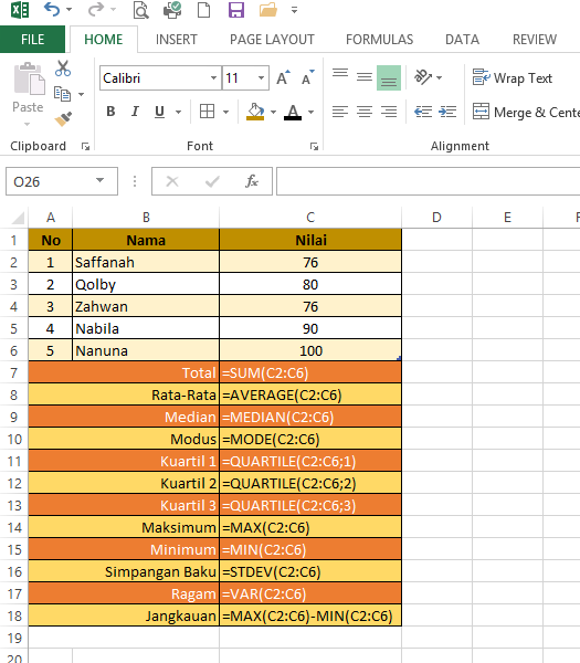 Fungsi Statistik Dalam Microsoft Excel 2013 | Pak Nasir