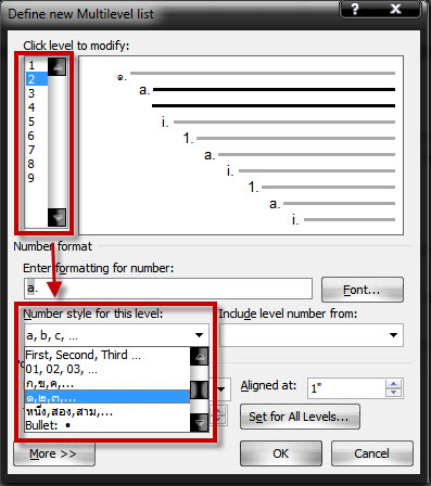 Microsoft Word: Manage Multilevel List