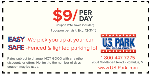 U.S. Park: Detroit Airport Parking Coupons
