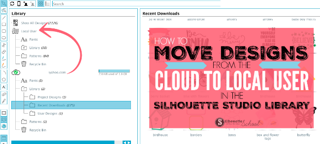 Moving Silhouette Library Designs from the Cloud Folder to the Local ...