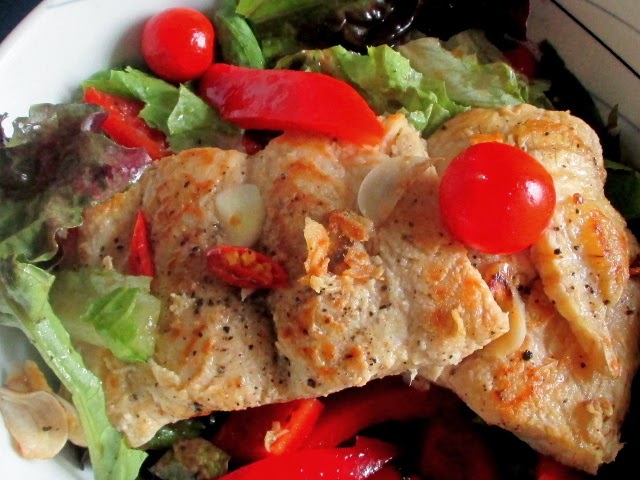 For the Love of Food : Pan Seared Lemon Garlic Basa Salad
