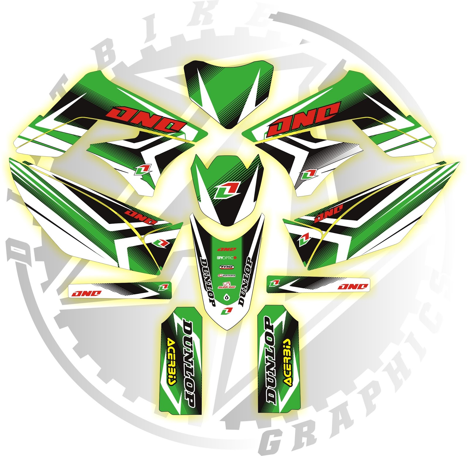 Decal KLX 150cc type S&L - DECALS MOTOCROSS CUSTOM GRAPHICS