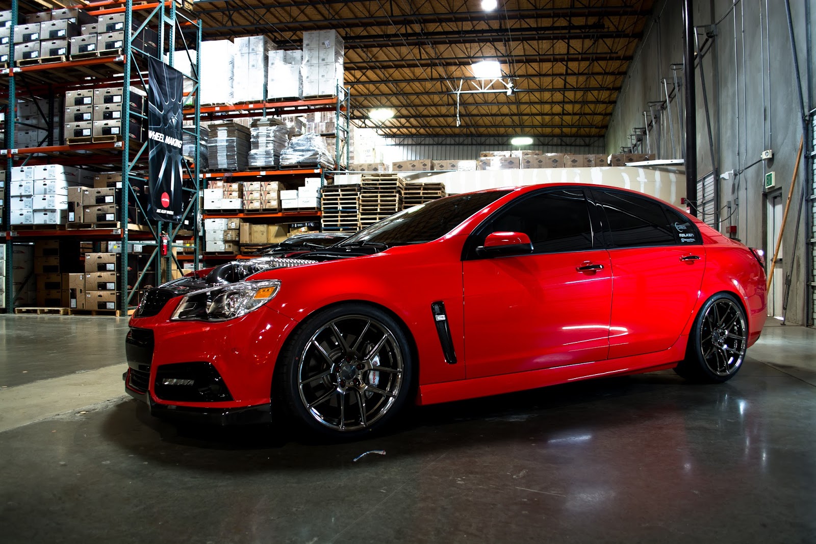 Chevy SS Sedan on ACE Alloy Flowform Series AFF02 Black Chrome 20"