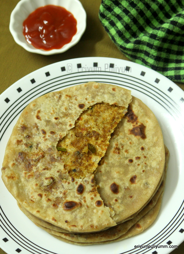Erivum Puliyum: Beef Paratha | Erachi (Meat) Paratha ~ Step by Step Pics