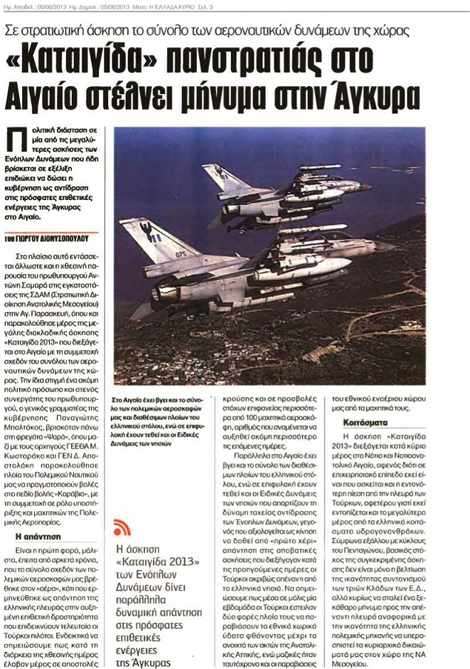 ΣΕ ΣΤΡΑΤΙΩΤΙΚΗ ΑΣΚΗΣΗ ΤΟ ΣΥΝΟΛΟ ΤΩΝ ΑΕΡΟΝΑΥΤΙΚΩΝ ΔΥΝΑΜΕΩΝ ΤΗΣ ΧΩΡΑΣ ...