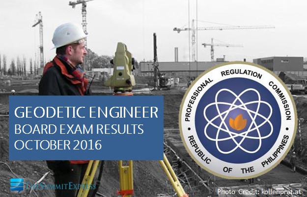 List of Passers: October 2016 Geodetic Engineer board exam results