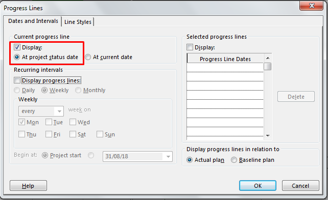 Bật Progress lines trong Ms Project ~ ĐÀM TÀI CAP