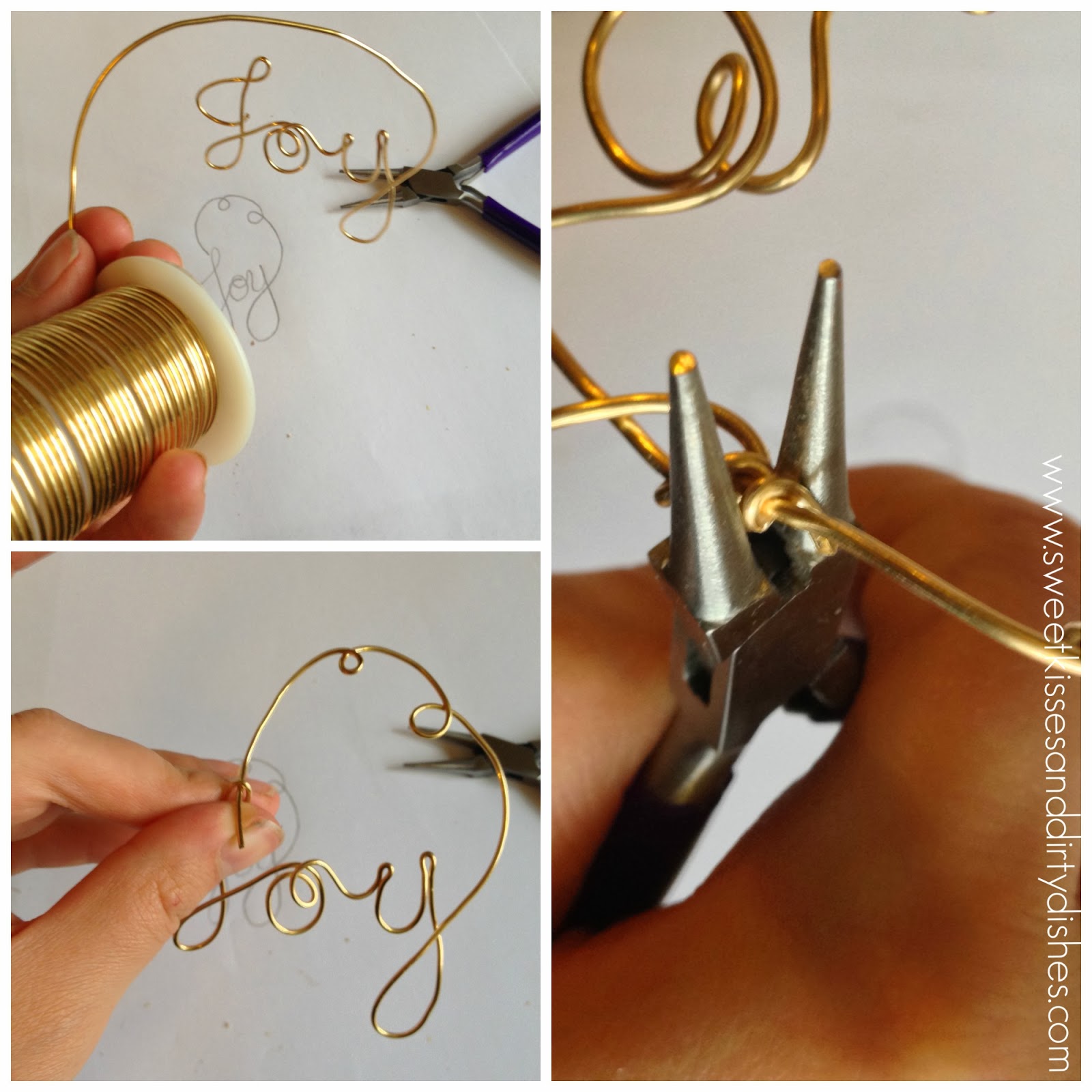 Christmas Tree Wire Word Ornaments