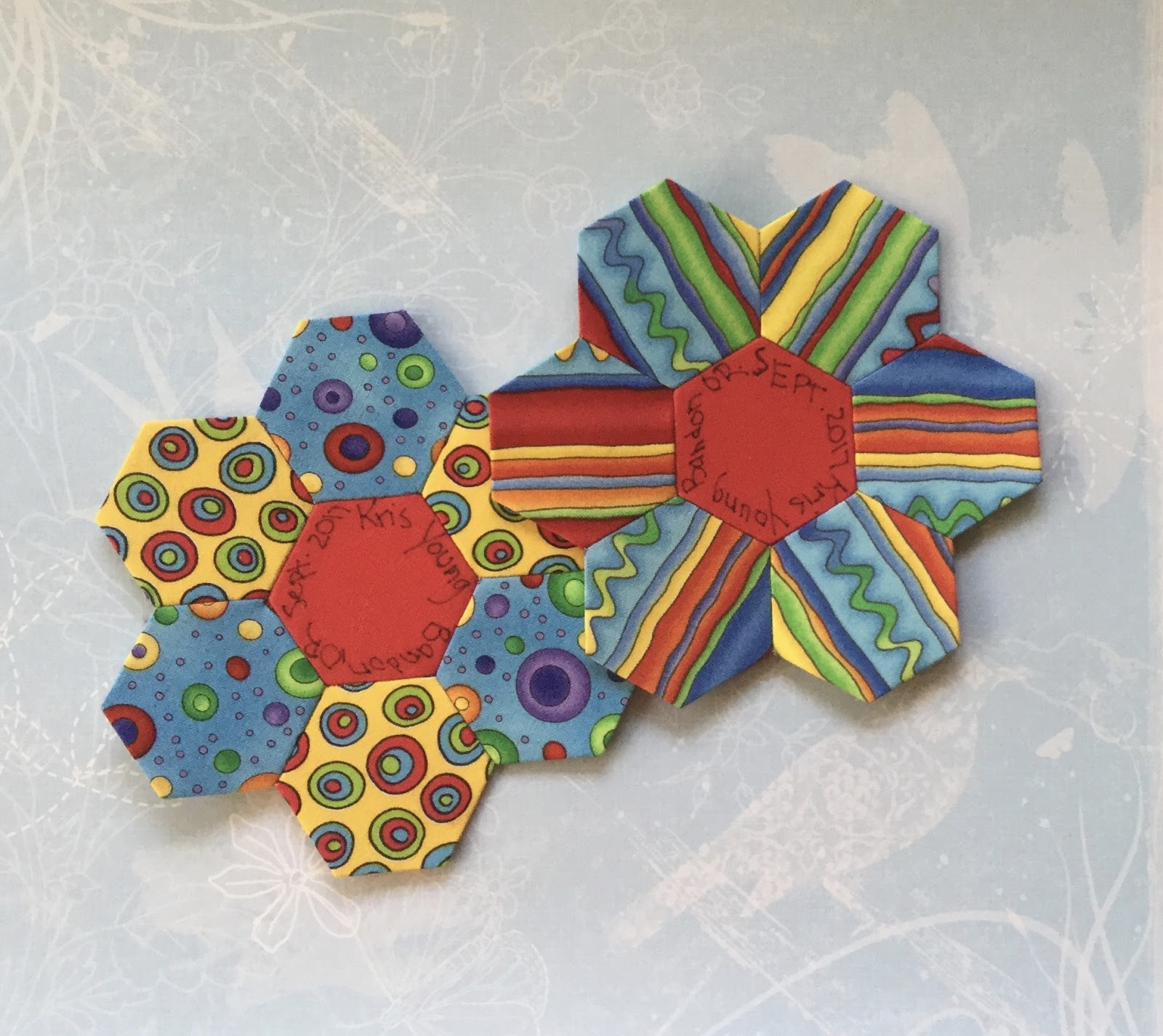 Lavender Quilts: Hexagon Flowers Completed