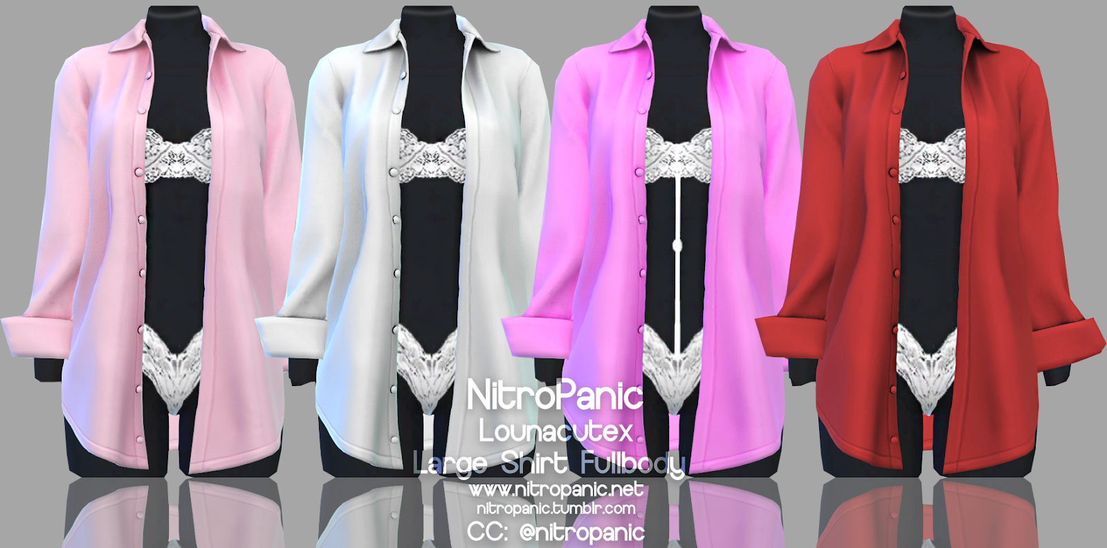 Large Shirt Top & Fullbody Version for the Sims 4