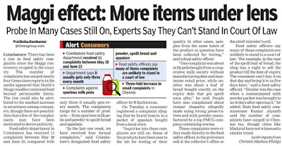 FOOD SAFETY LATEST: Maggi effect: More items under lens