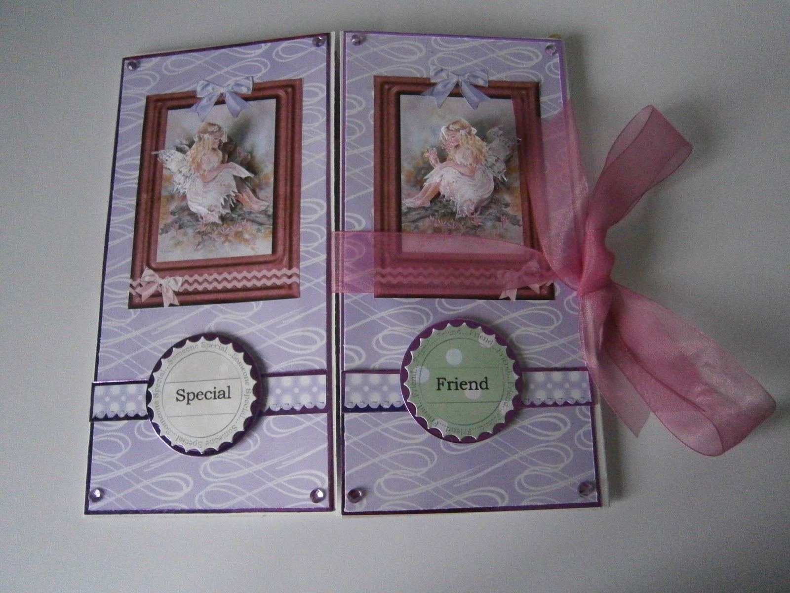 Hooked on Krafts: Tutorial for Double Tri Fold card using Faerie Poppets