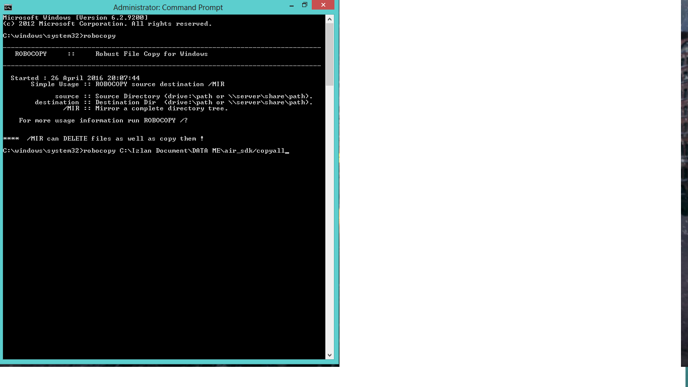 Mystijkal's Blog: Cara Menggunakan Robocopy