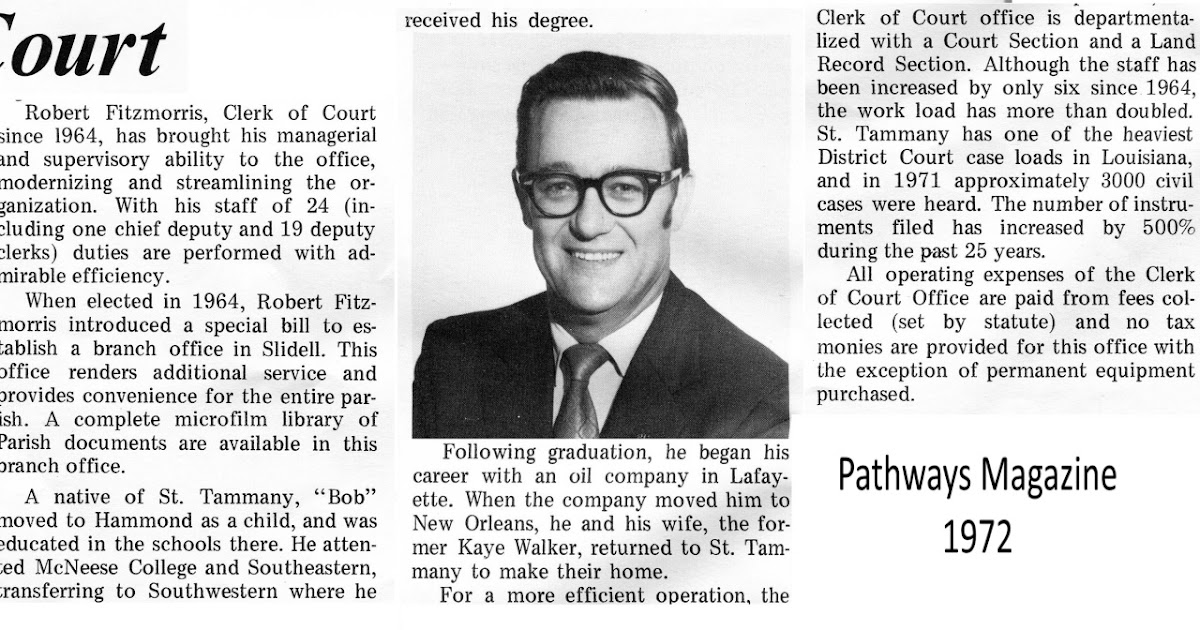 Tammany Family: Bob Fitzmorris, Clerk of Court