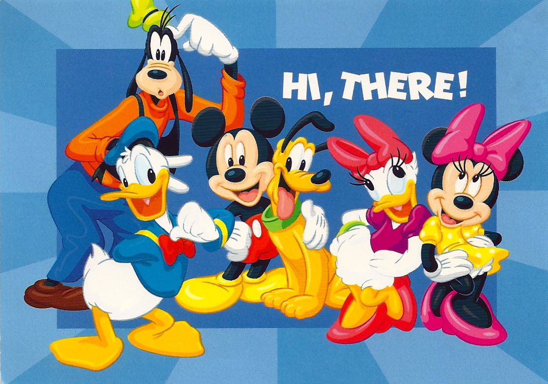 My Favorite Disney Postcards: Hi, There! - From the Gang