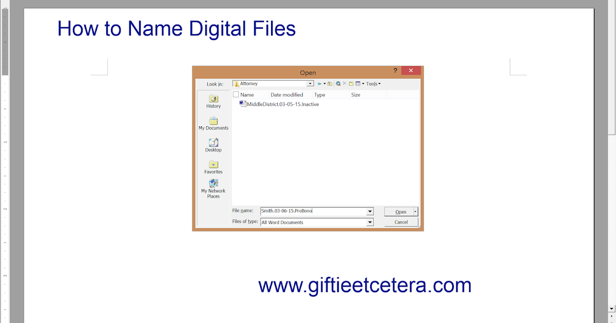 How to Name Digital Files | Giftie Etcetera: How to Name Digital Files