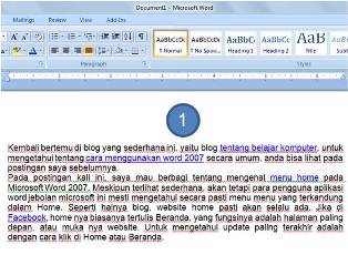 Tutorial Belajar Office & Komputer, Internet, Bisnis: Contoh Fungsi First Line Indent di Word 2007