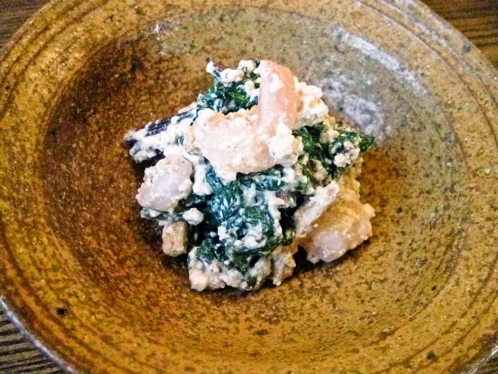 Recipes for Tom: Horenso to ebi, age no shiraae / spinach, shrimp and ...