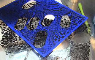 DEBORAHREAD.COM: Zentangle Etching - Using PnP Blue Paper