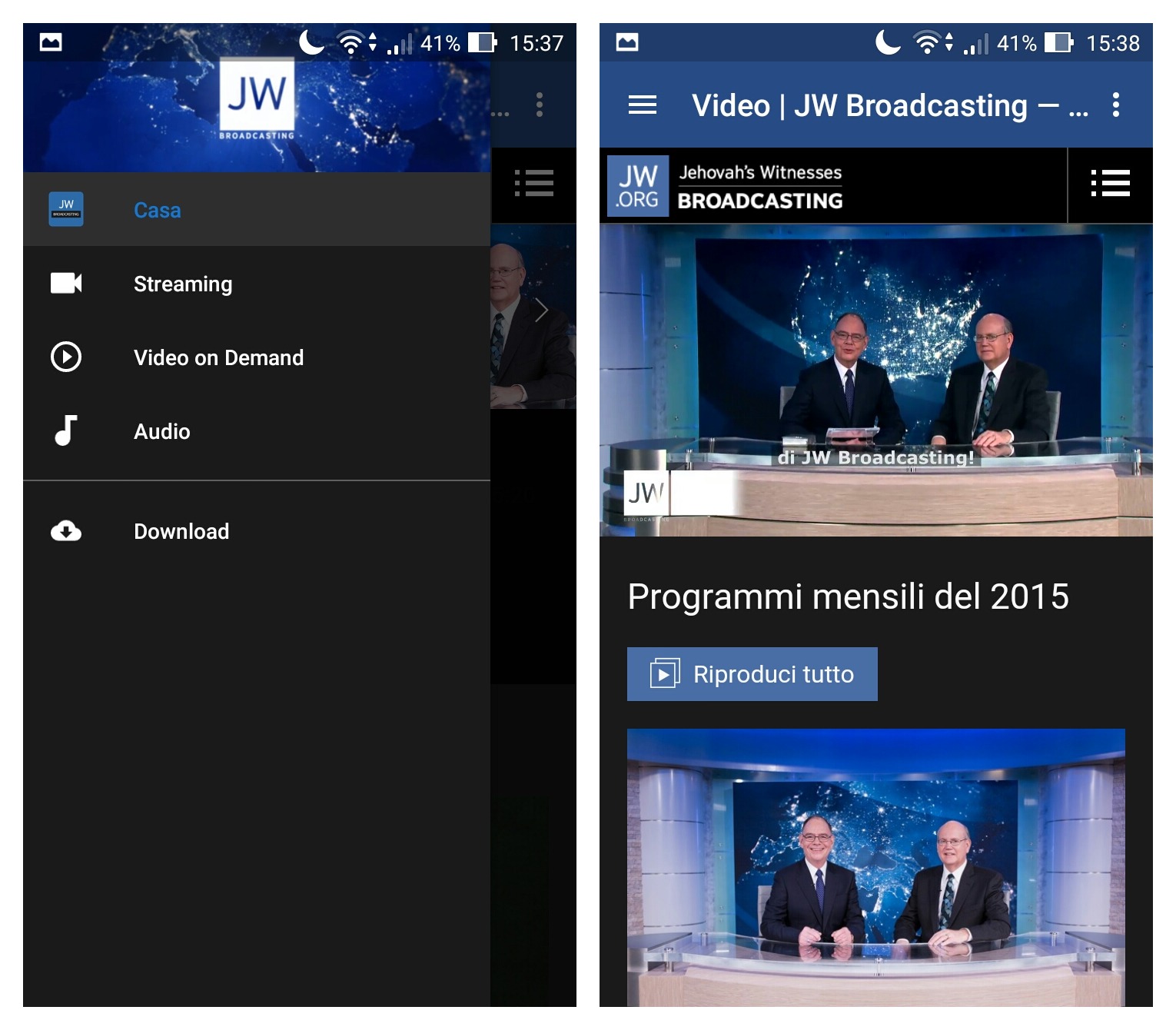 Come seguire JW Broadcasting su smartphone e tablet Android e su Chromecast