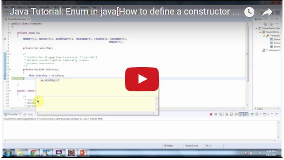 JAVA EE: Java Tutorial: Enum in java[How to define a constructor in enum]