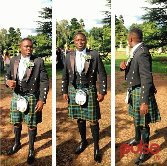 Bella Naija: Dr. Sid Rocking The Traditional Scottish Highland Attire