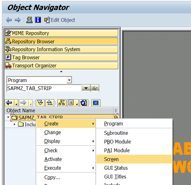 SAP TECH: Tab Strip