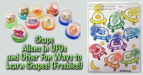 Shape Aliens in UFO's, and Other Fun Ways to Learn Shapes! (Freebies!)