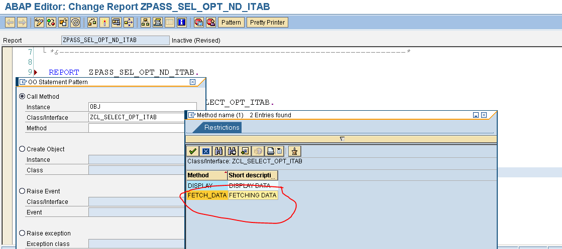 SAP TECH: Global Class : Passing parameters ( Select-Options and Internal table ) to methods