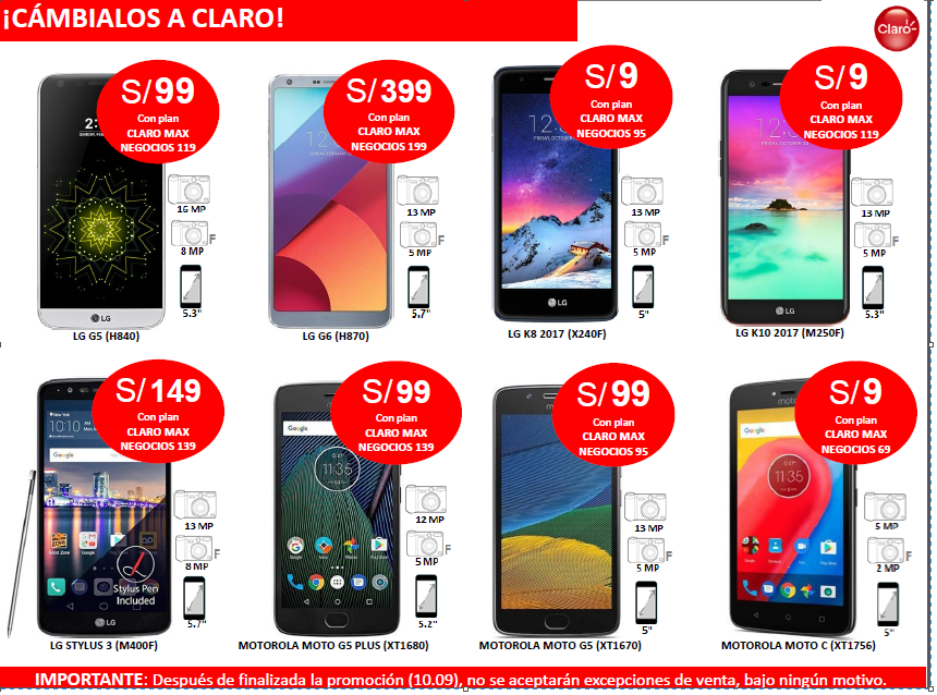 PLANES EMPRESARIALES POS- PAGO DE CLARO- 2017 SETIEMBRE: NUEVOS PLANES ...