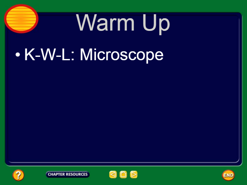 CELL THEORY24: Warm Up K-W-L: Microscope. Cell Theory Cell theory : 1 ...