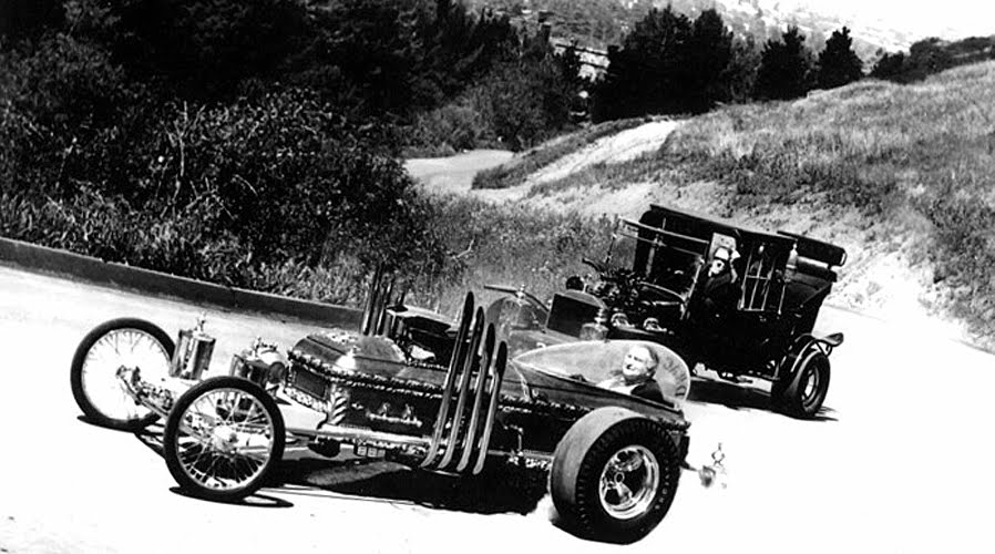 Just A Car Guy: new photo of Herman and Grandpa Munster in their hot rods