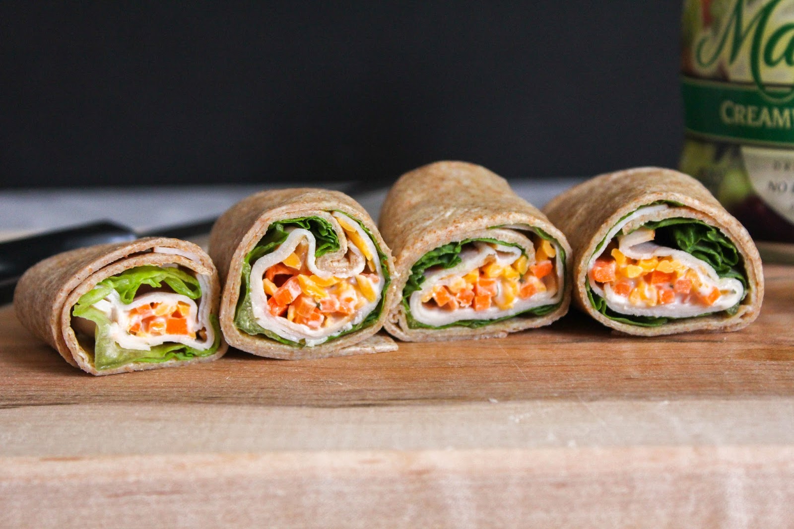Whole Wheat Creamy Ranch Turkey Wrap