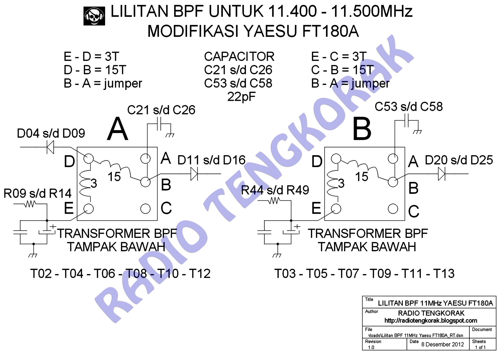 RADIO TENGKORAK: MODIFIKASI TRANCEIVER YAESU FT 180 A