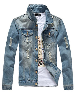 RIPPED DENIM JACKET FOR MEN - CdenimD