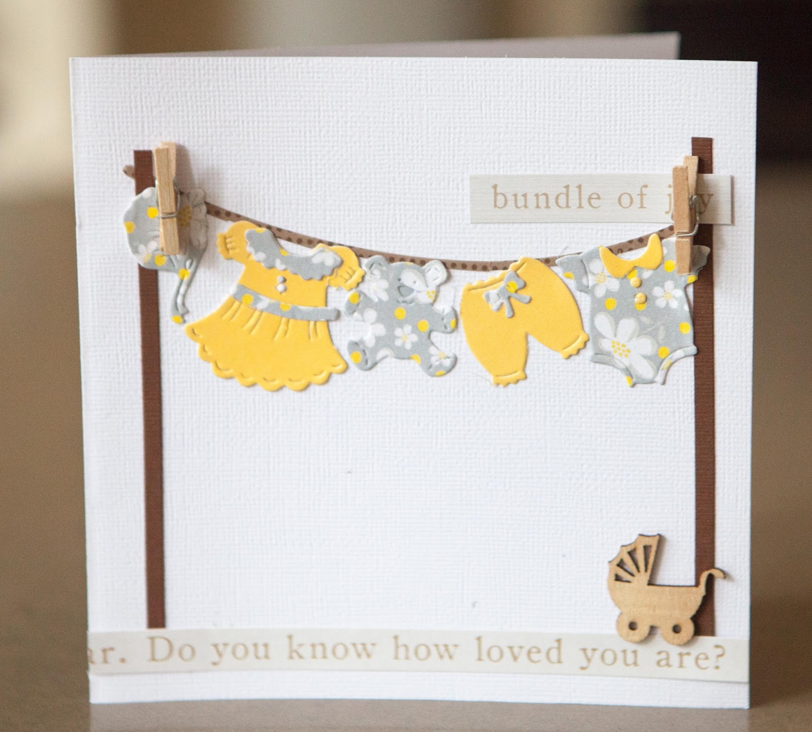 Creative Mayhem: Baby Girl Cards with Baby clothes on the washing line.