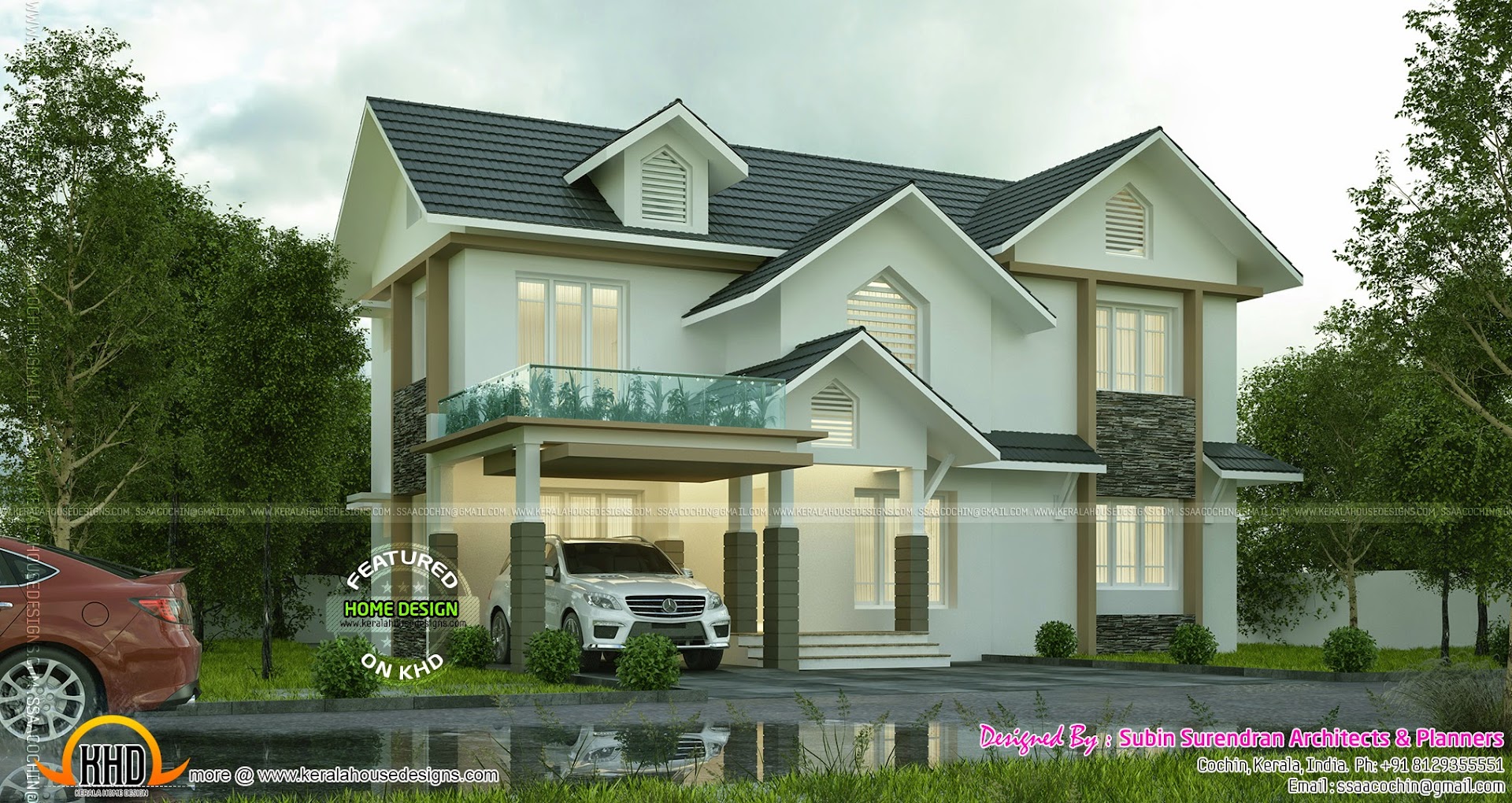 Square roof contemporary home | keralahousedesigns