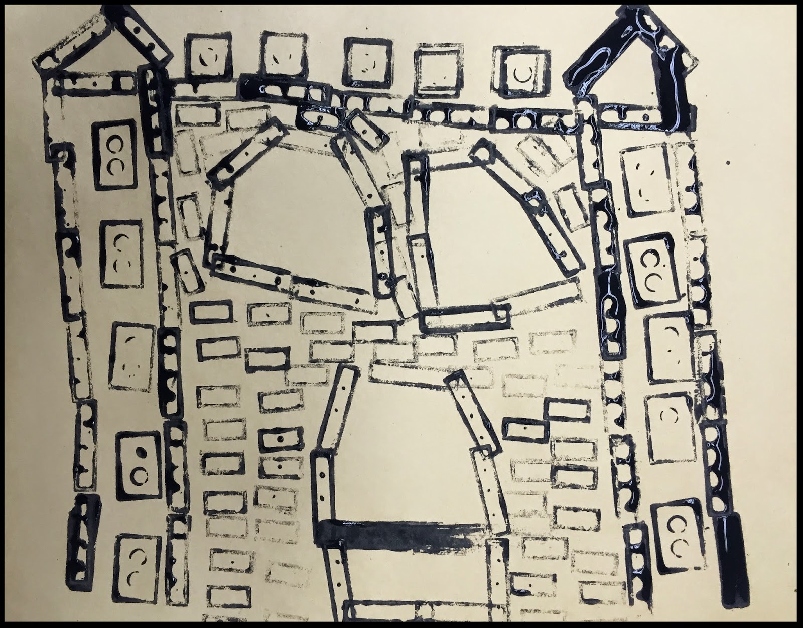 Organized Chaos: An Elementary School Art Room: Lego Castle Printmaking!