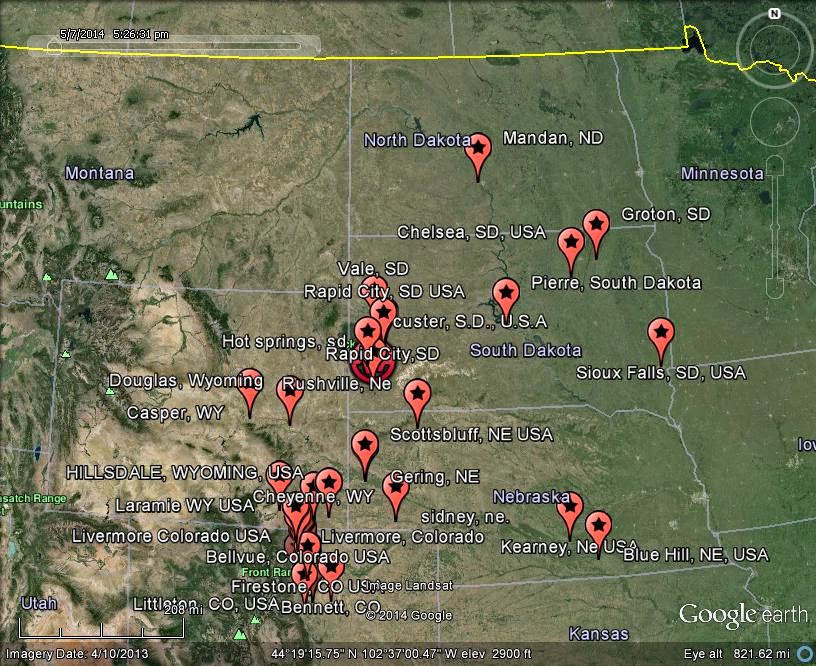 The Latest Worldwide Meteor/Meteorite News: CO SD NE WY ND Fireball ...