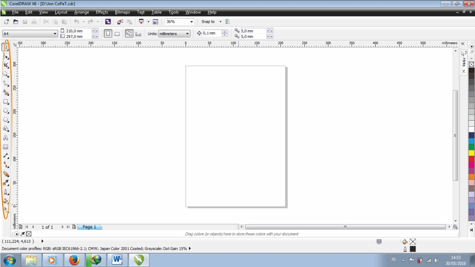 Mengenal fasilitas dasar dan tool-tools dalam CorelDraw - si Jon CoPet