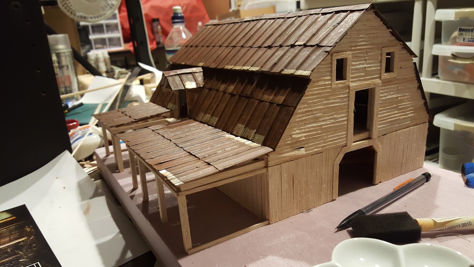 Miniature Wargaming: Greene Family Farm - Barn Roof Painted