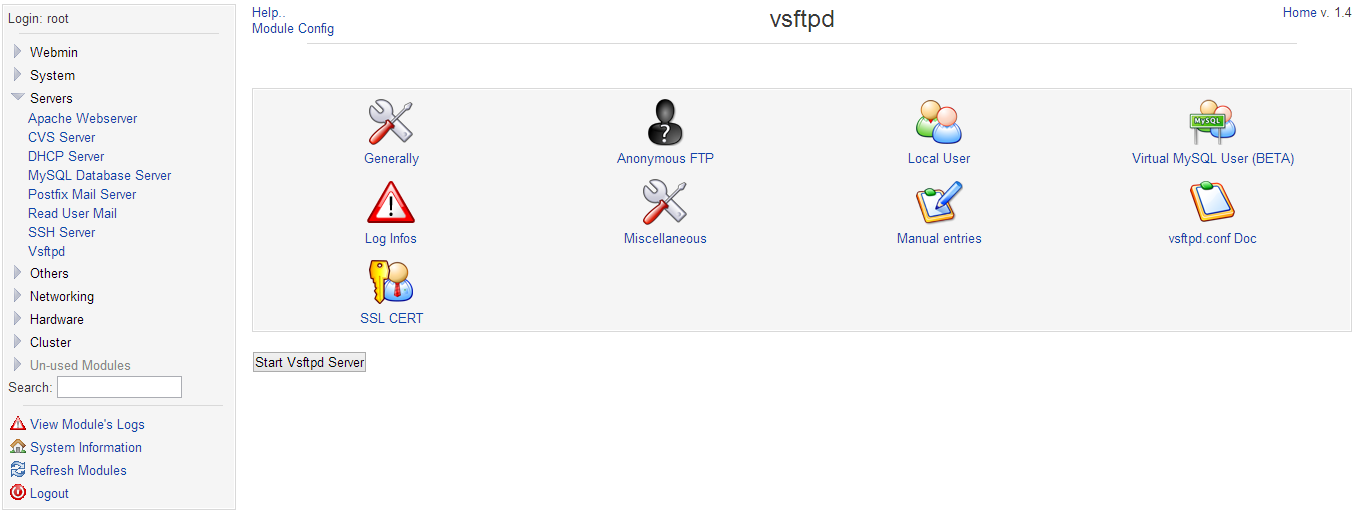 Como instalar y administrar vsftpd en Centos con Webmin ~ videoJuegos y Open Source