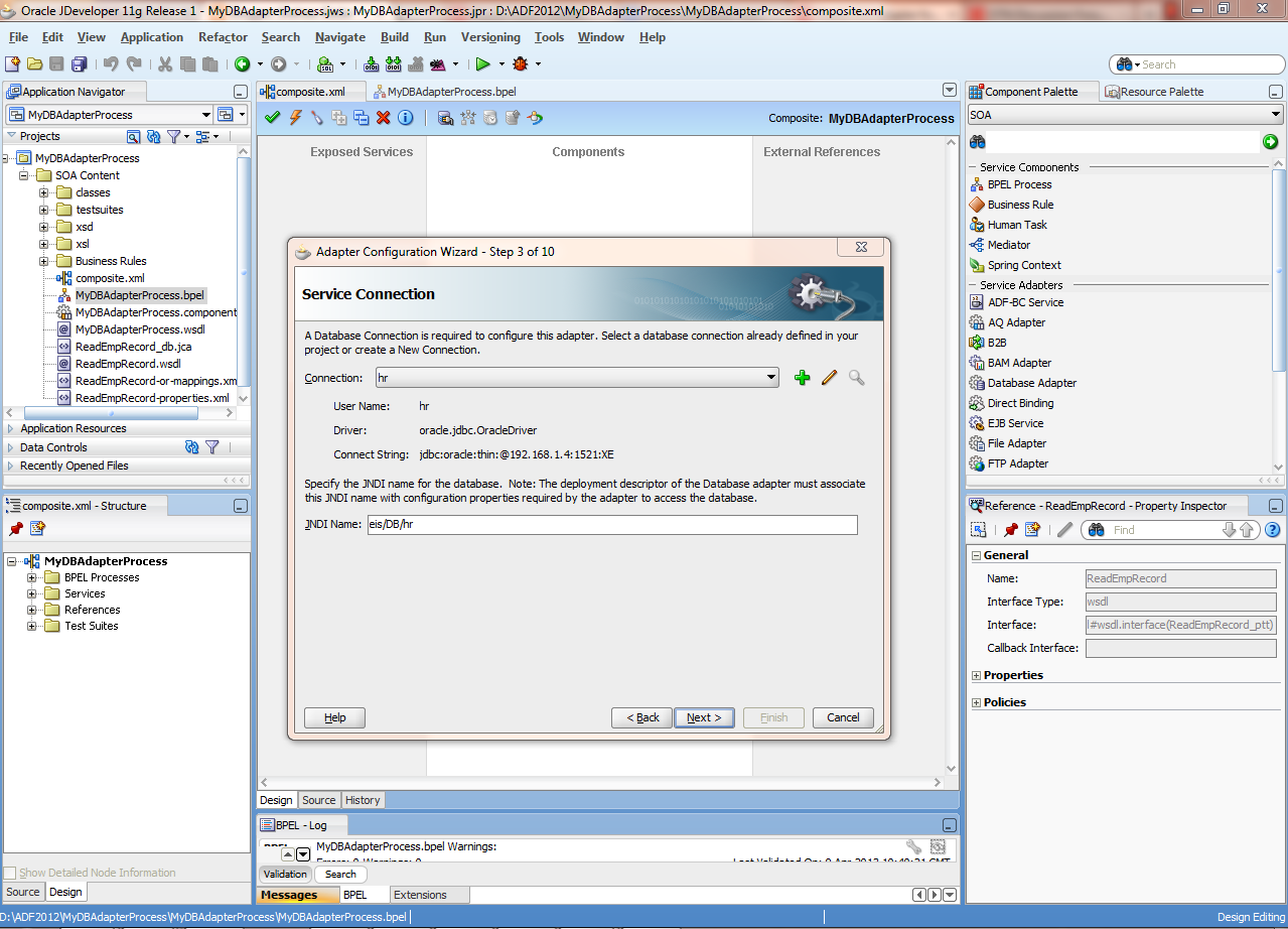 Use of DB Adapter in SOA Composite Application