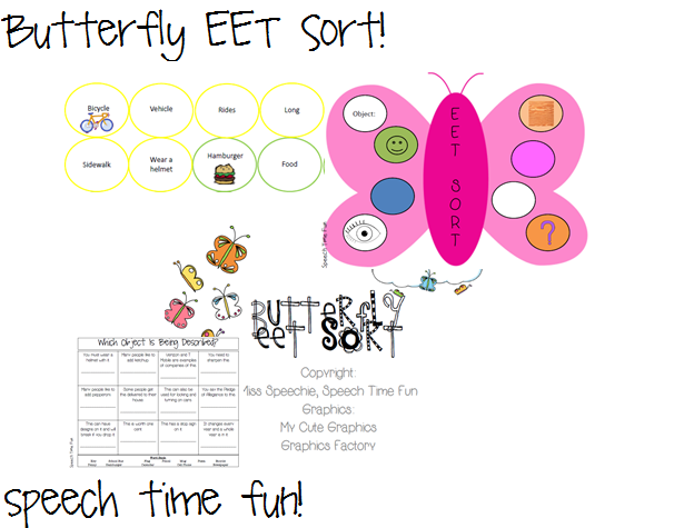 Butterfly EET Sort! - Speech Time Fun: Speech and Language Activities