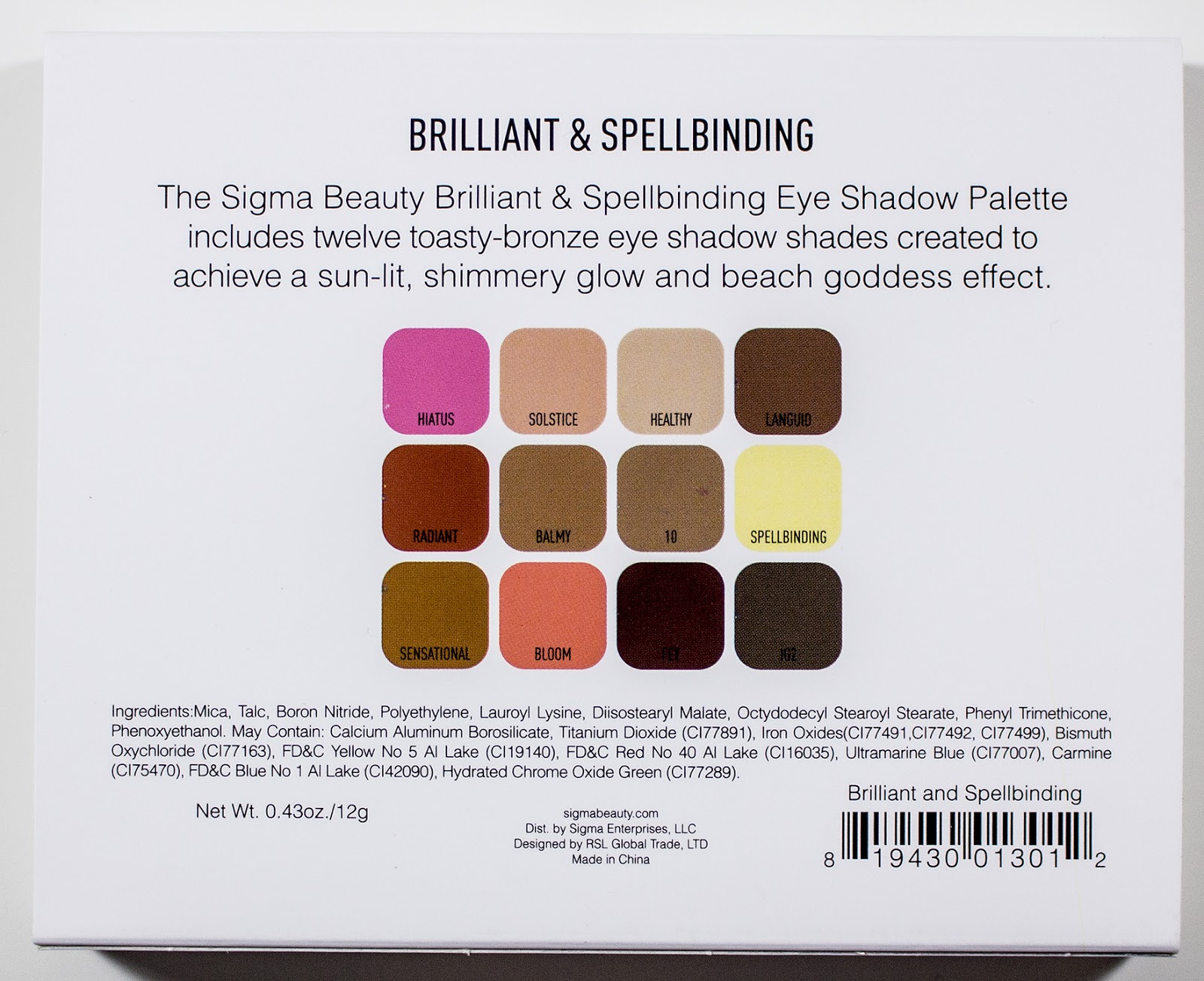 WARPAINT and Unicorns: Sigma Eye Shadow Palette in Brilliant ...