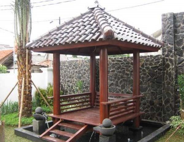 70 Model Gazebo Kayu Sederhana di Taman - Rumahku Unik
