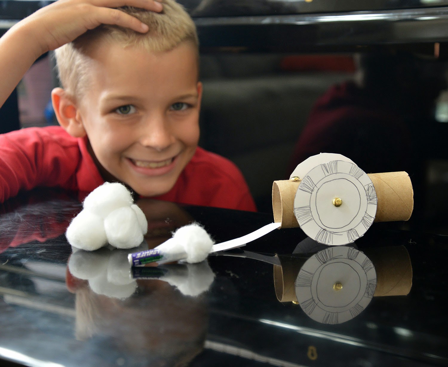 A school of fish: Toilet-paper tube cannons